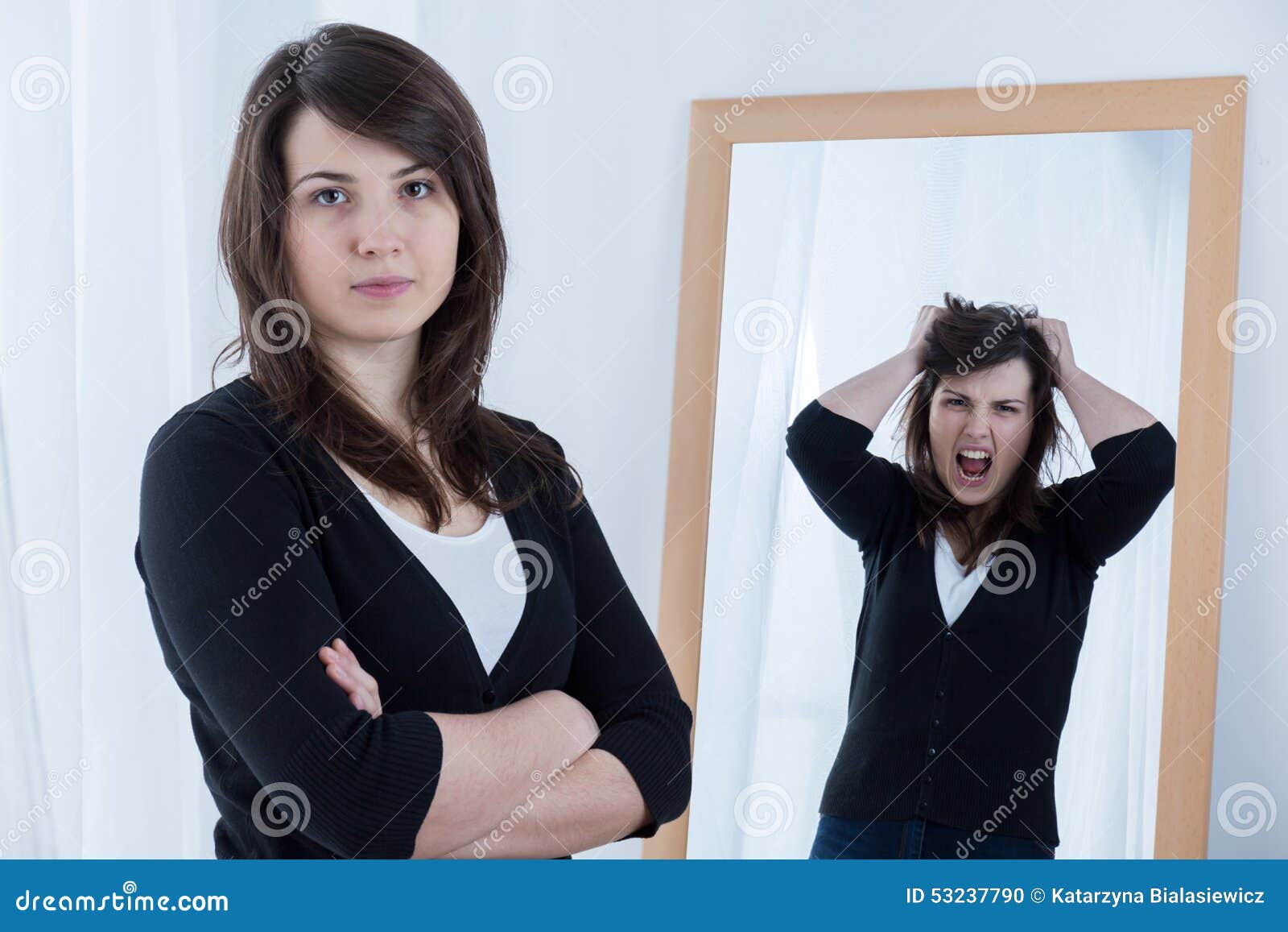 Woman hiding her emotions stock photo. Image of masking - 53237790