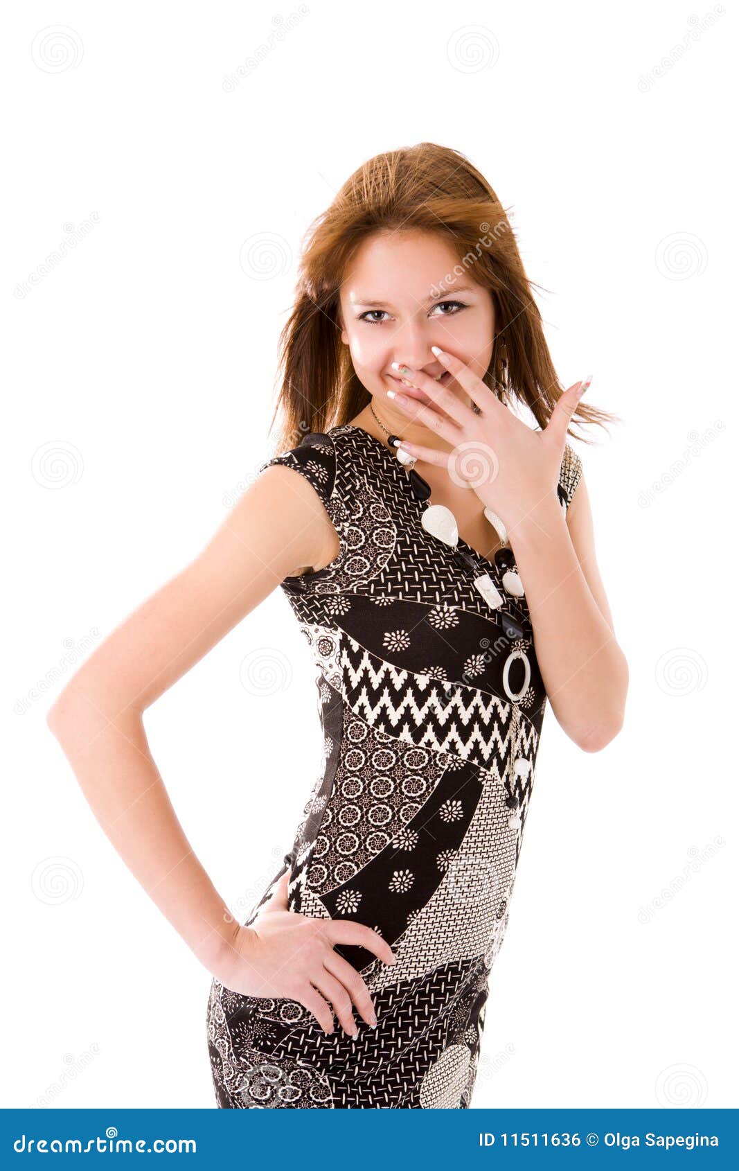 Woman hiding laugh stock photo. Image of beautiful, female - 11511636