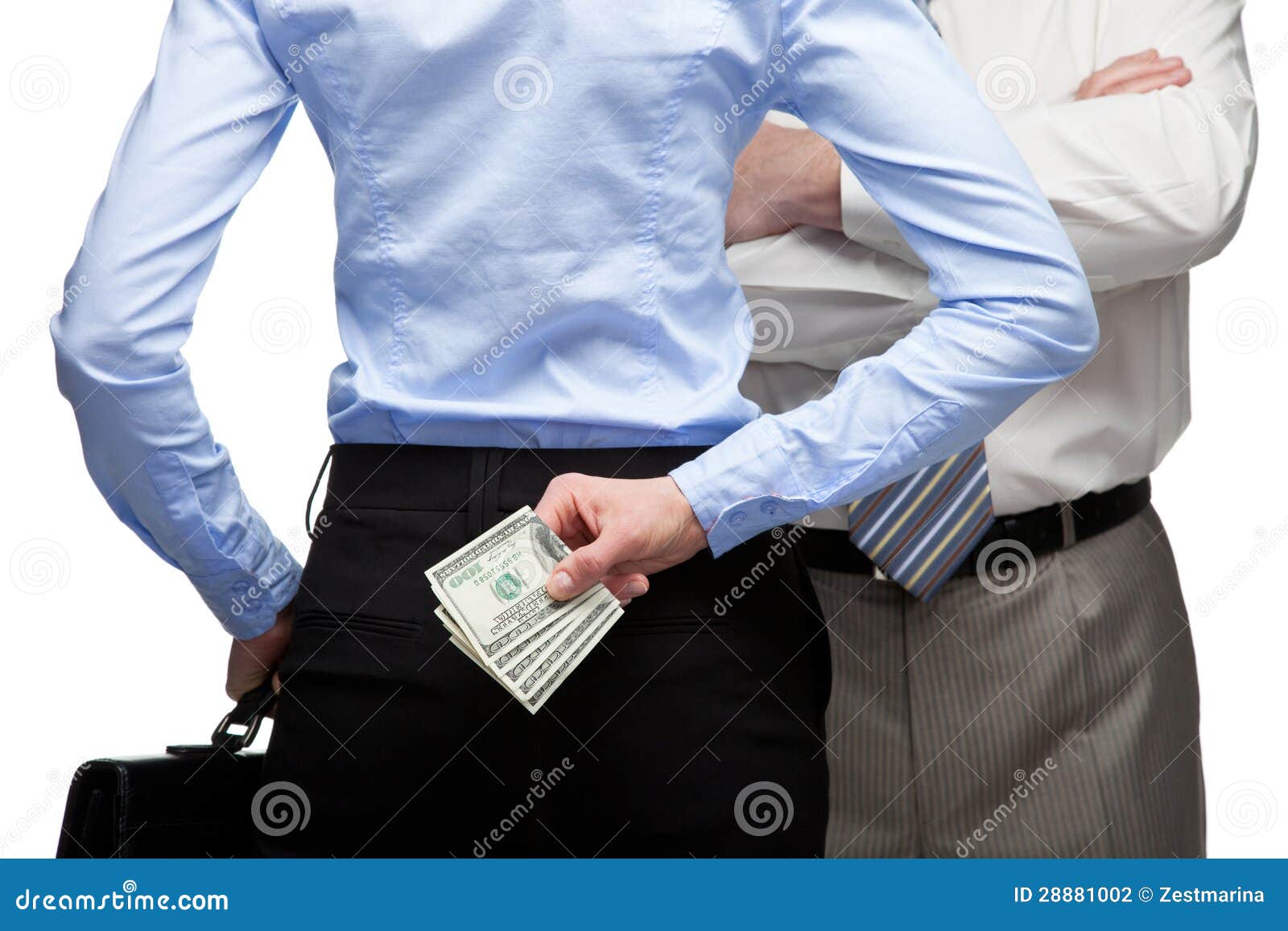 Woman Hiding Money And Man In The Background Stock Photography ...