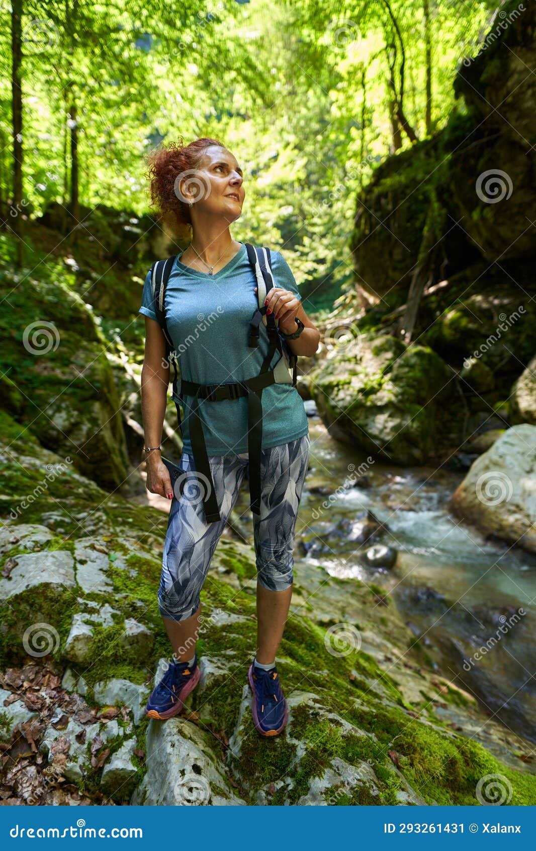 Woman Hiker Exploring a Canyon Stock Image - Image of adventure ...