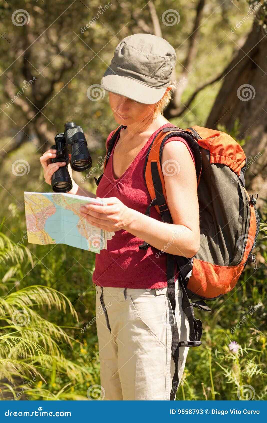 Woman hiking stock image. Image of female, blonde, caucasian - 9558793
