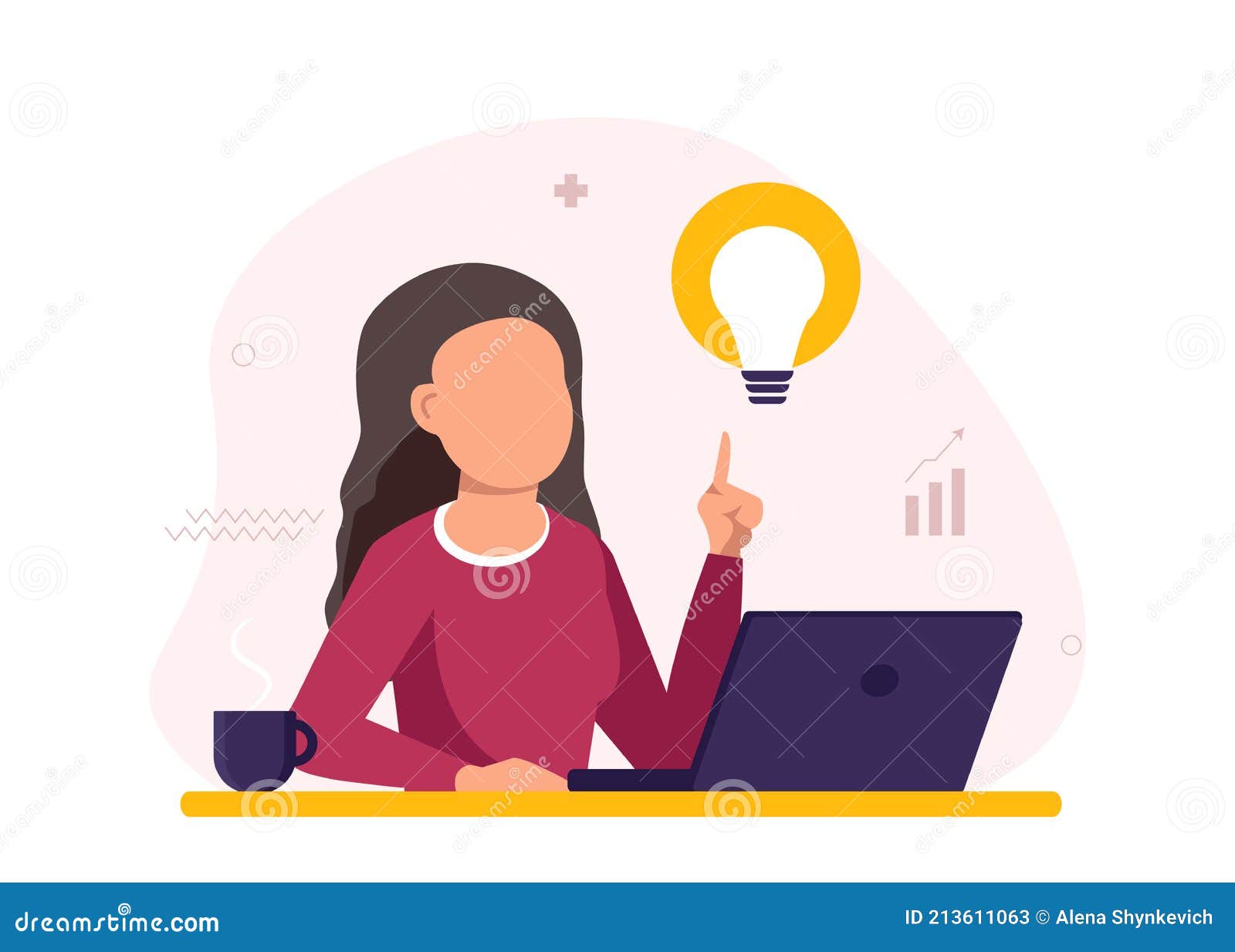 The Woman at His Desk Works on a Laptop and Drinks Coffee. Freelance ... The Woman at His Desk Works on a Laptop and Drinks Coffee. Freelance ...