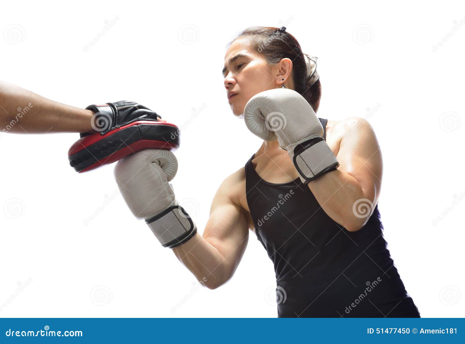 Woman hitting boxing stock photo. Image of woman, boxing - 51477450