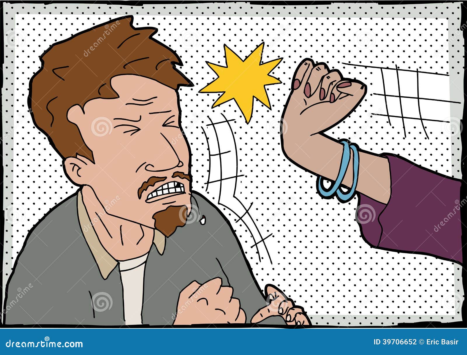 Woman Hitting Man stock vector. Illustration of defeating - 39706652