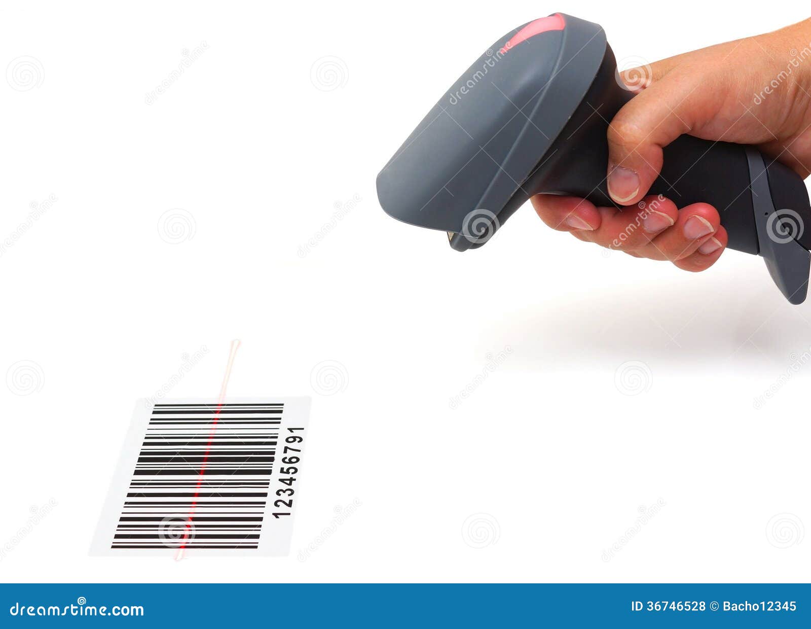 Woman Hold Scanner and Scan Barcode with Laser Stock Photo - Image of ...