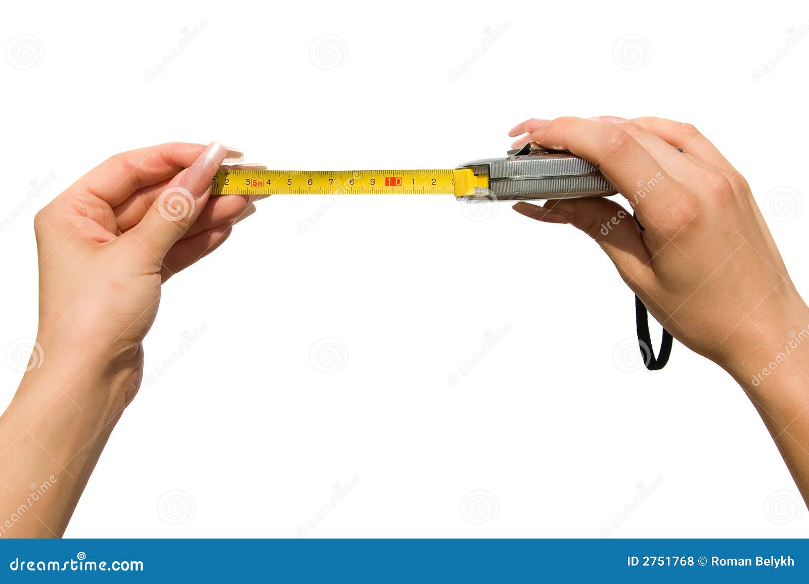 Woman hold tape-measure. stock photo. Image of manicure - 2751768