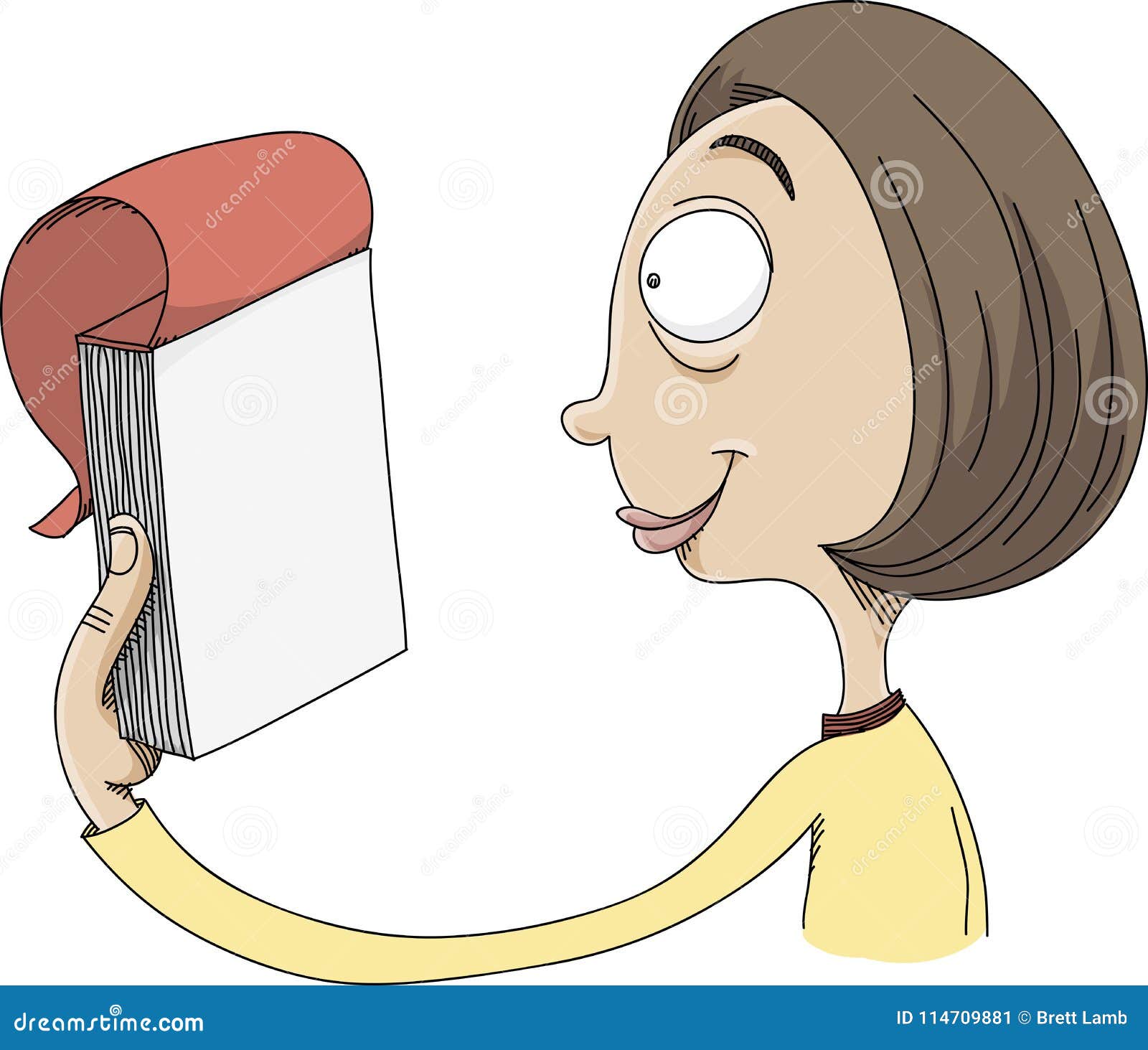 Woman Holding Blank Notepad Stock Vector - Illustration of holding ...