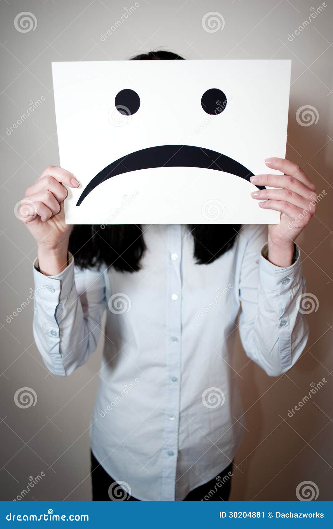 Holding a Blank Paper with Sad Face Stock Image - Image of facial ...