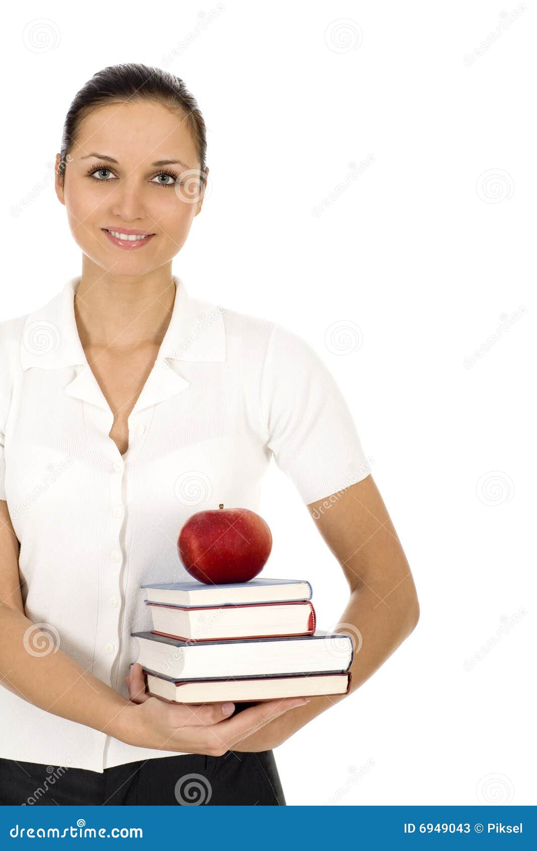 Woman holding books stock image. Image of woman, studying - 6949043