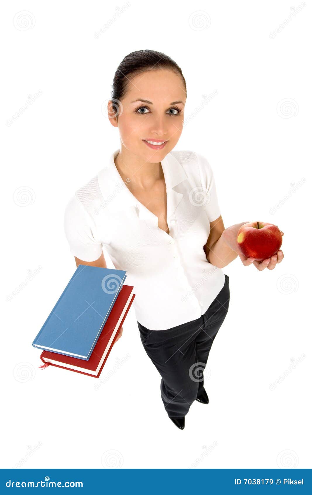 Woman holding books stock image. Image of beautiful, holding - 7038179