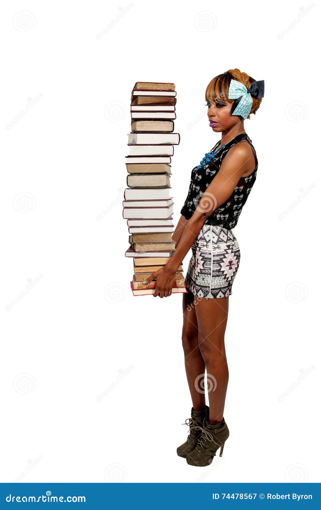 Woman holding books stock image. Image of literature - 74478567