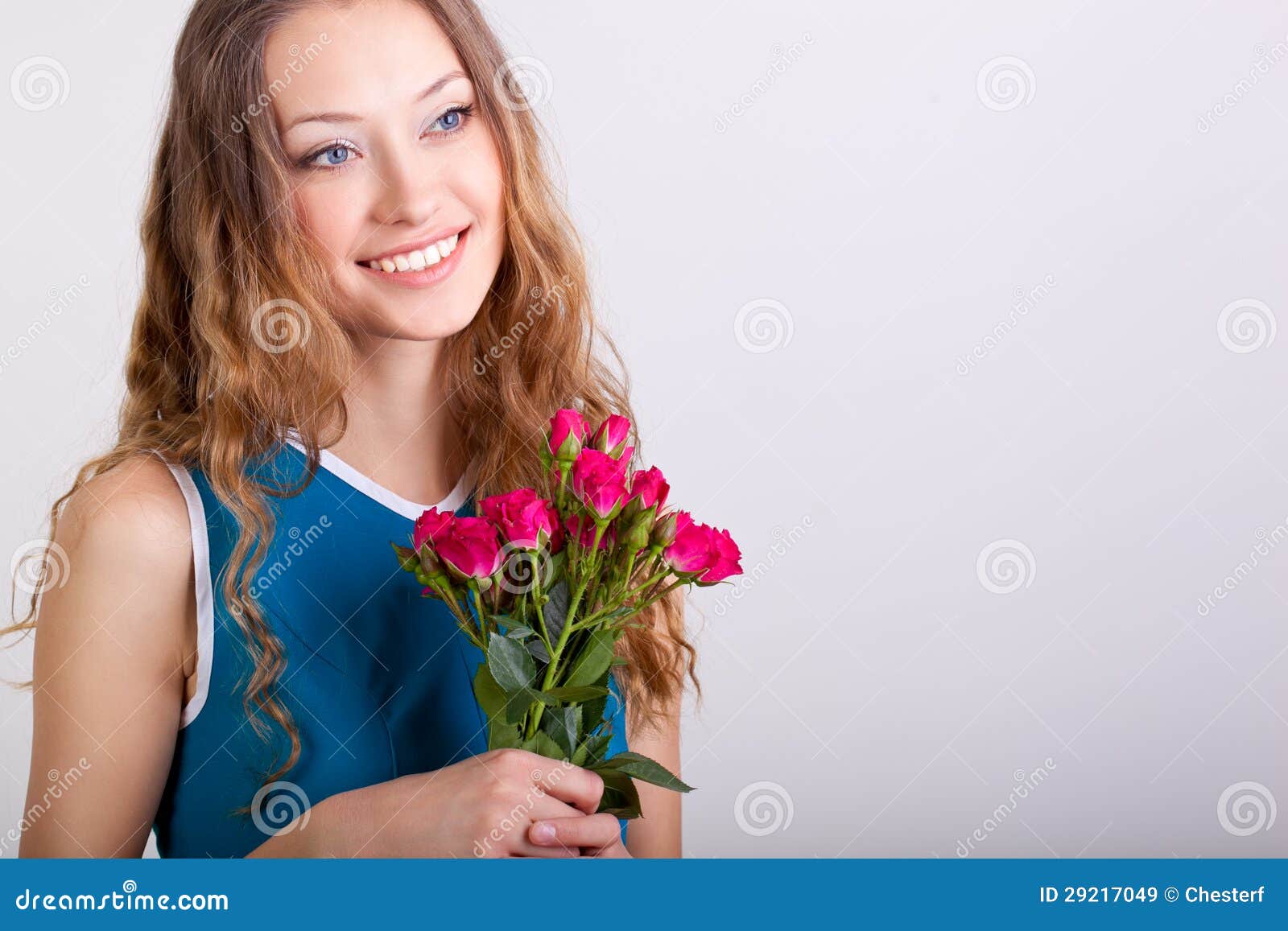 Woman Holding Bouquet of Roses Stock Image - Image of birthday, 2024: ...
