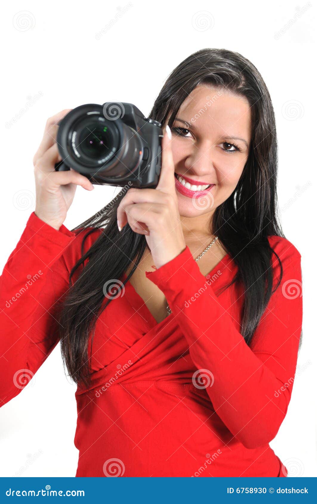 Woman Holding Camera in Hand T Stock Photo - Image of hand, camera: 6758930
