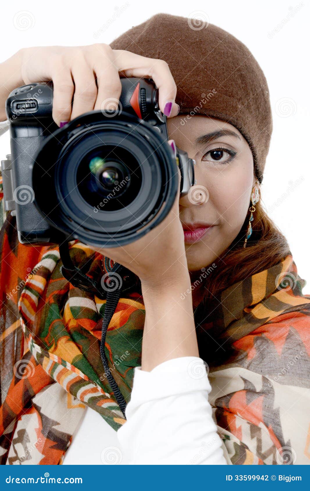 Woman holding camera stock photo. Image of pretty, attractive - 33599942
