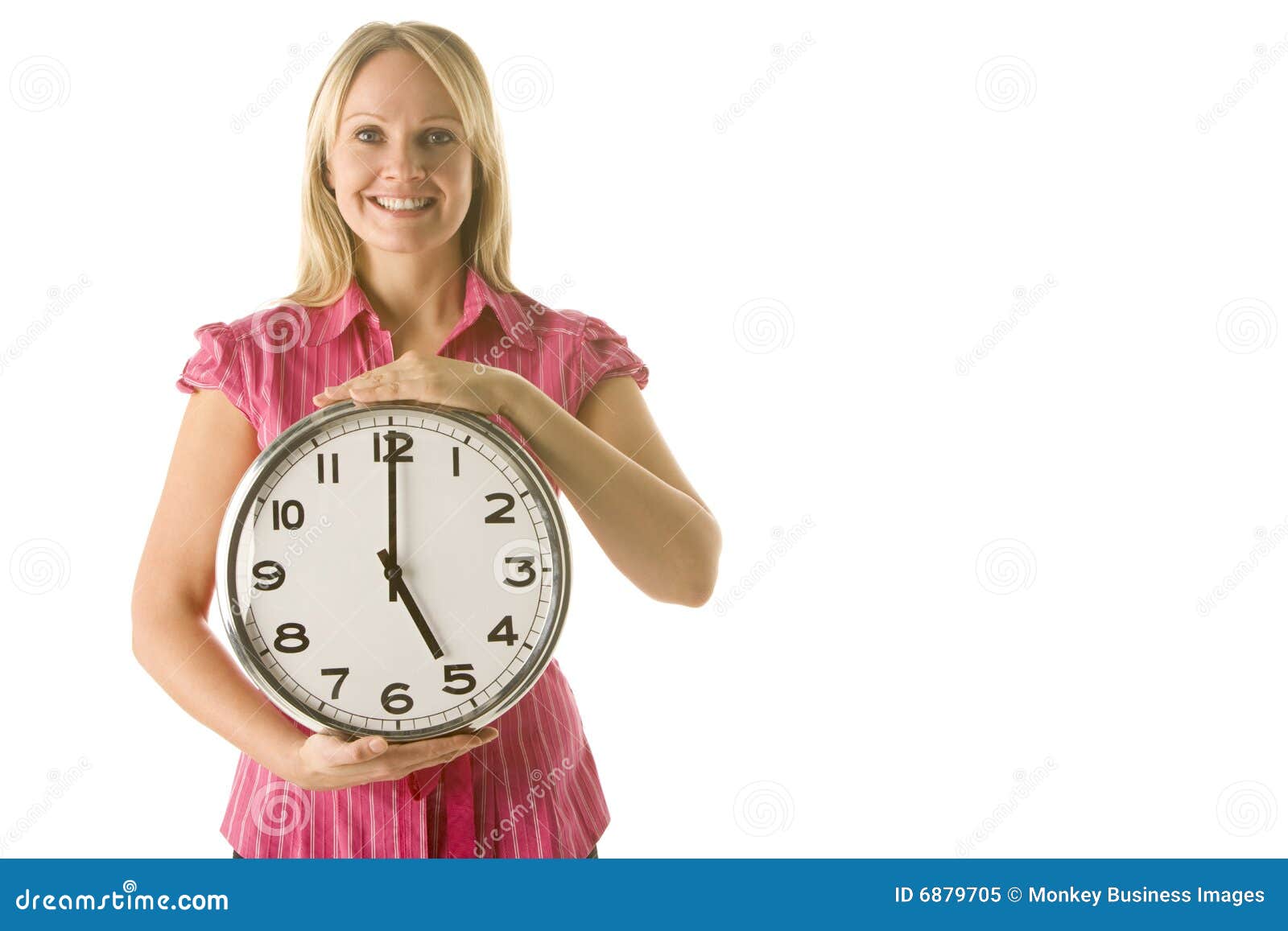 Woman Holding Clock stock image. Image of color, person - 6879705