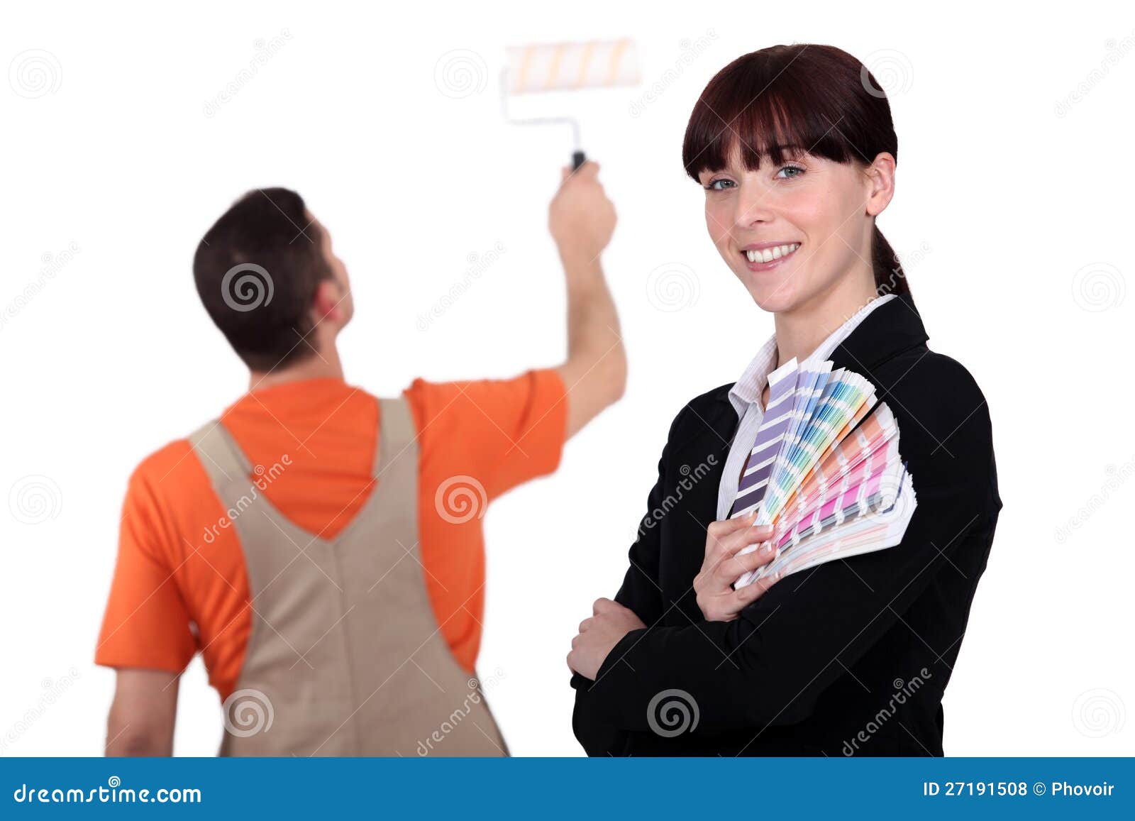 Woman Holding Color Samples Stock Photo - Image of makeover, designer ...