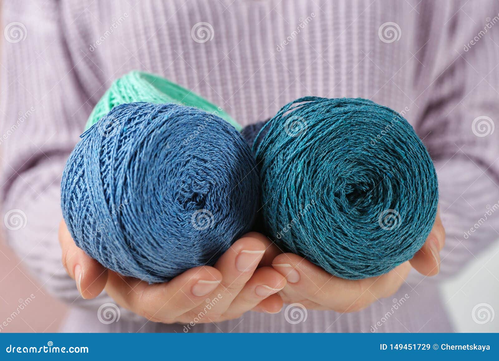 Colorful Clews Of Natural Wool On A Loom. Various Yarn On Weaving ...