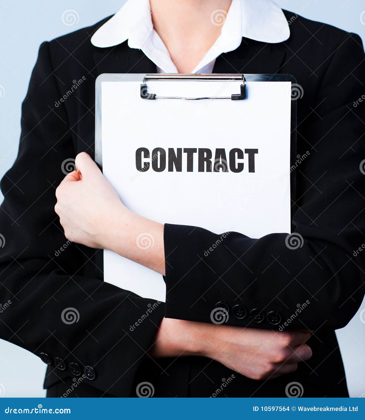 Woman Holding a Contract on a Clipboard Stock Photo - Image of ...