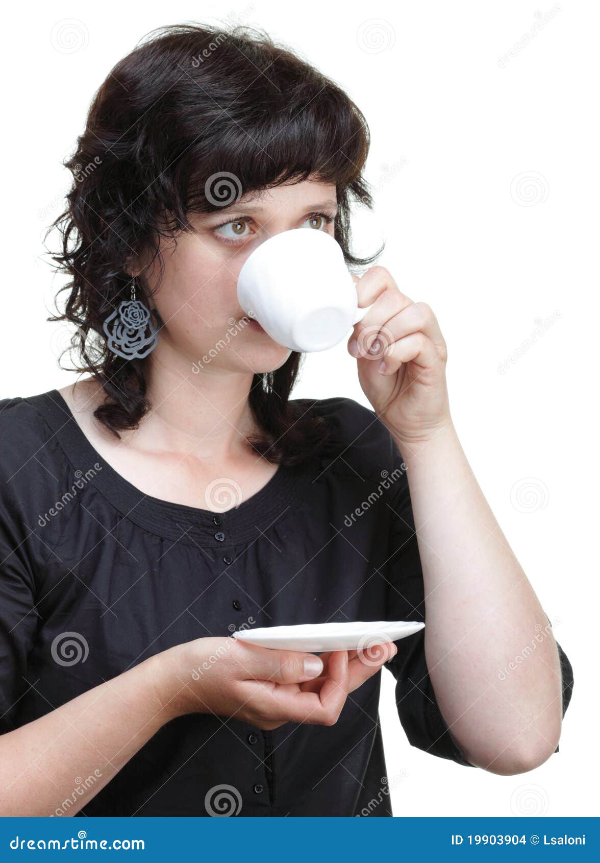 Woman Holding a Cup, Isolated Stock Photo - Image of lady, morning ...