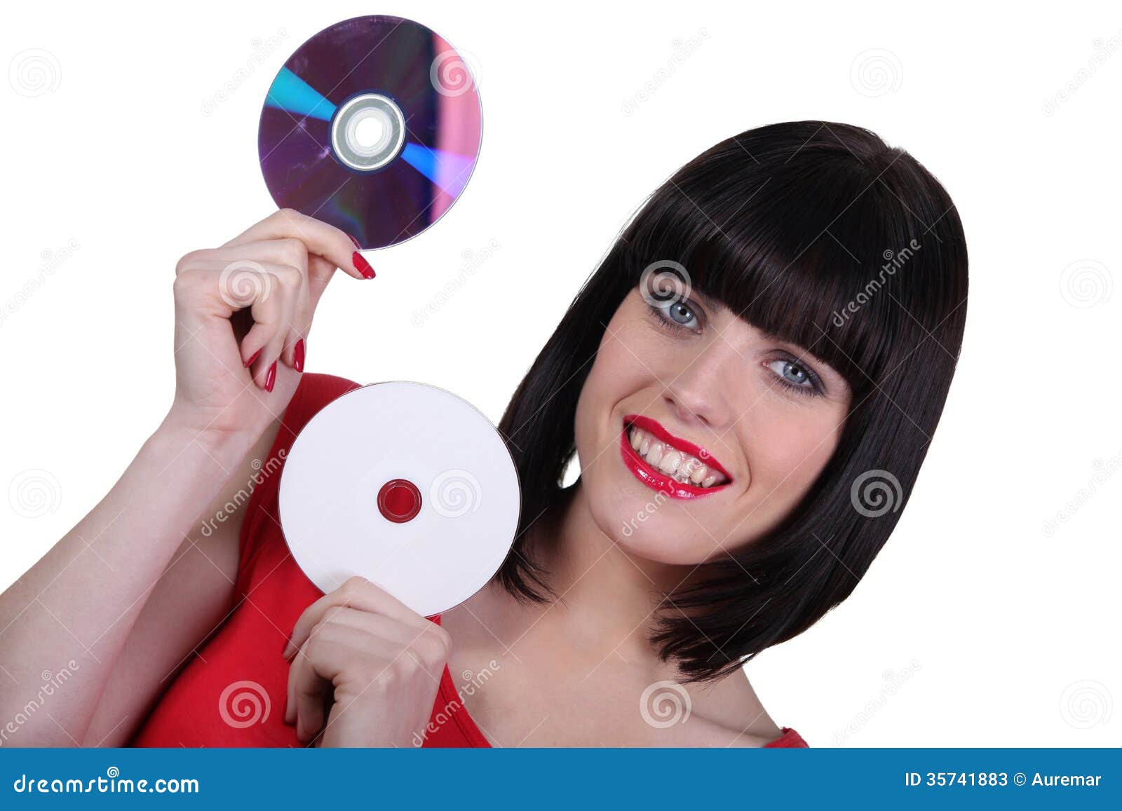 Woman Holding Digital Storage Stock Image - Image of compact, gorgeous ...