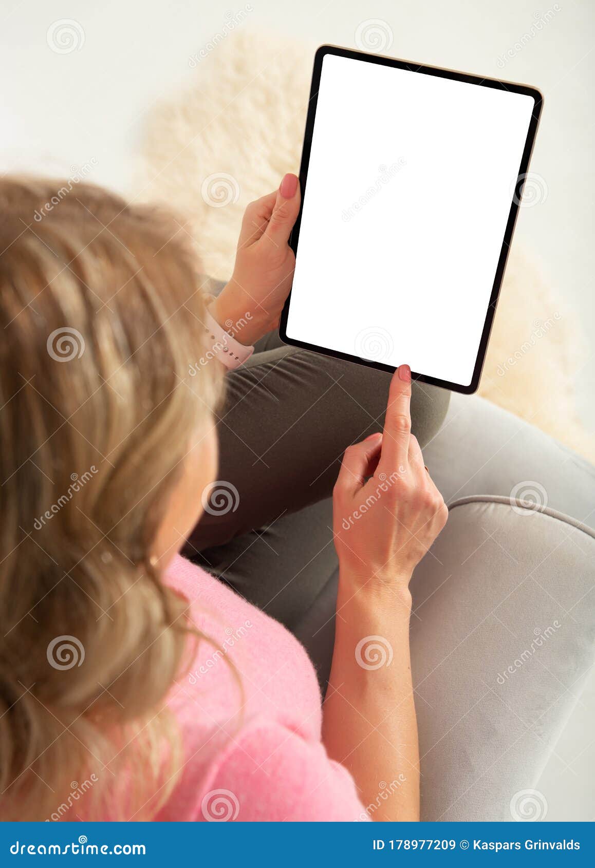 Woman Holding Digital Tablet with Empty White Screen Stock Image ... Woman Holding Digital Tablet with Empty White Screen Stock Image ...