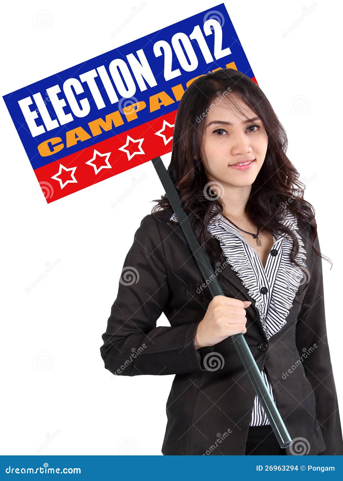 Woman Holding Election Sign Stock Photo - Image of campaign, adult ...