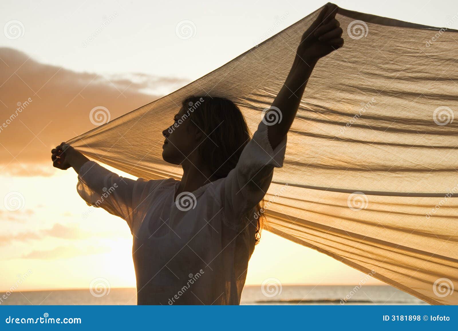 Woman holding fabric stock photo. Image of maui, outdoors - 3181898