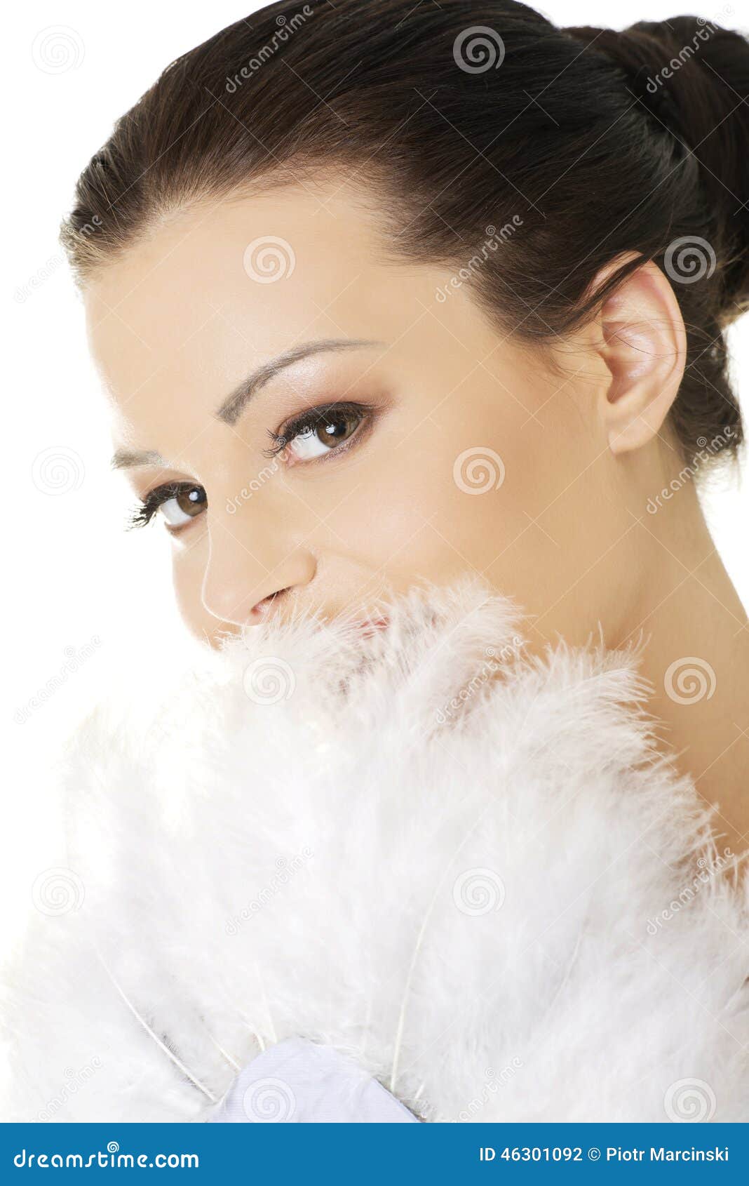 Woman holding feathers stock photo. Image of hold, feather - 46301092