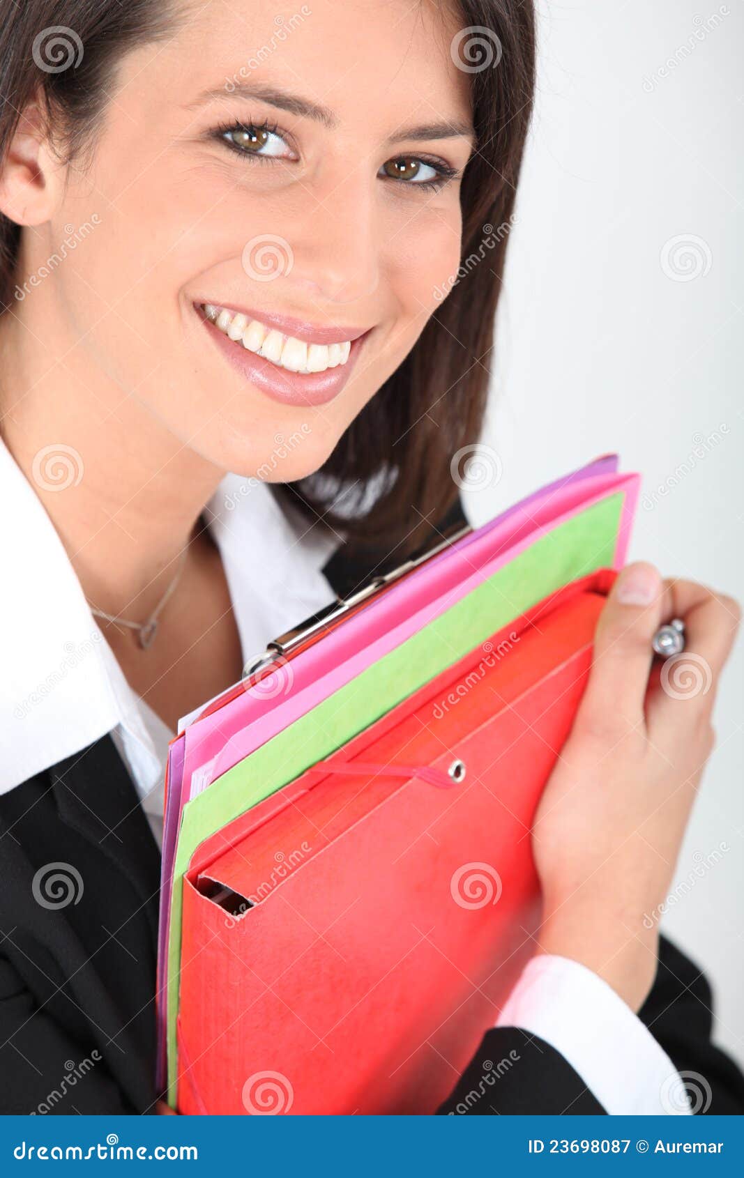 Woman holding files stock image. Image of years, secretary - 23698087