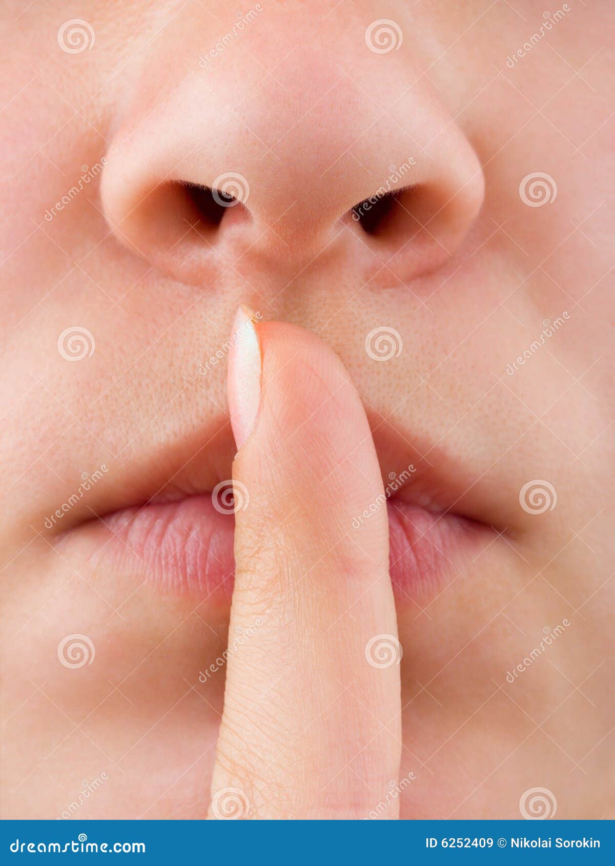 Woman Holding Finger To Lip Stock Image - Image of lips, concepts: 6252409