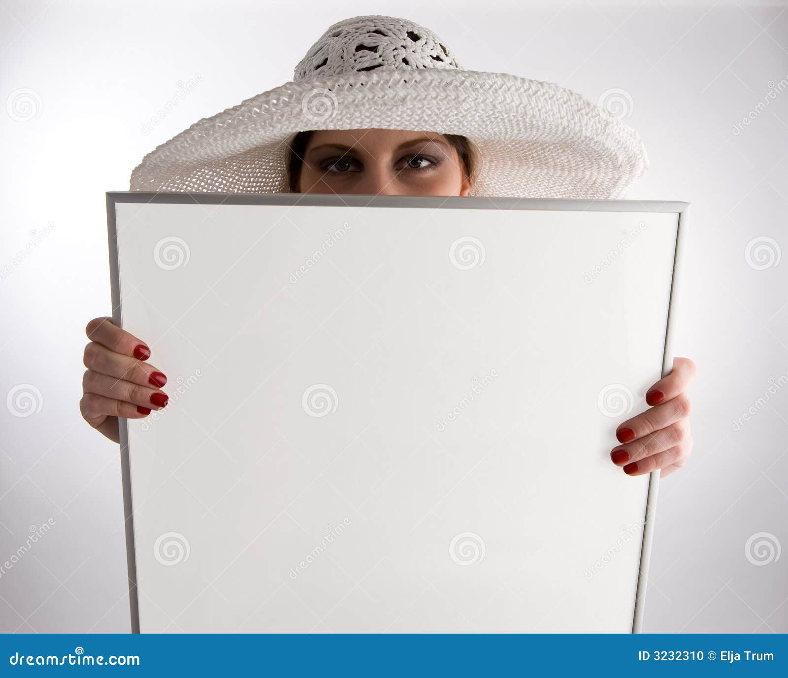 Woman holding frame stock photo. Image of female, cardboard - 3232310