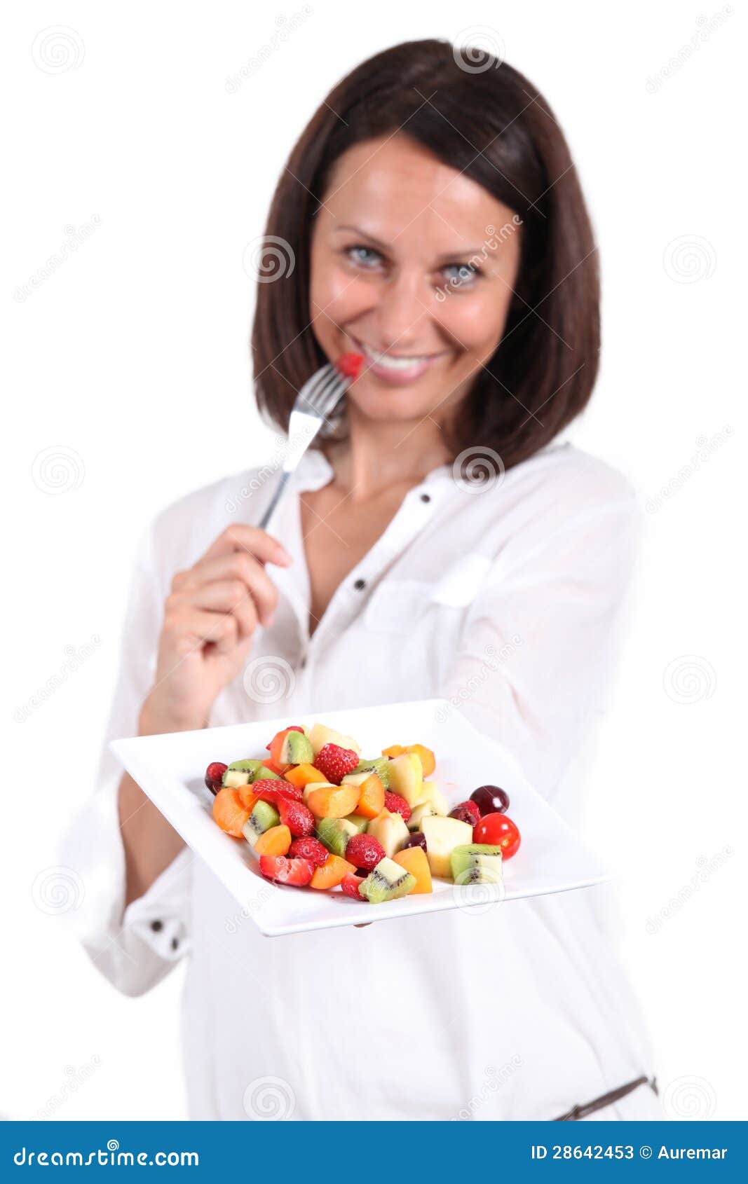 Woman holding fruit stock image. Image of dessert, fresh - 28642453
