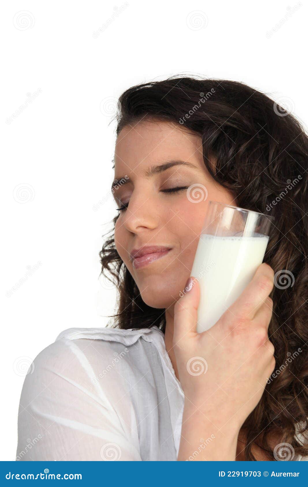 Woman Holding Glass Of Milk Stock Image Image Of Bliss Milk 22919703