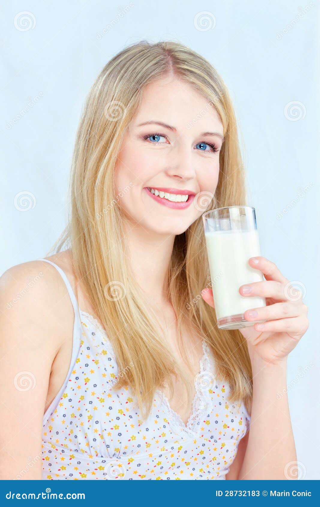 Woman Holding Glass Of Milk Stock Image Image Of Young Milk 28732183