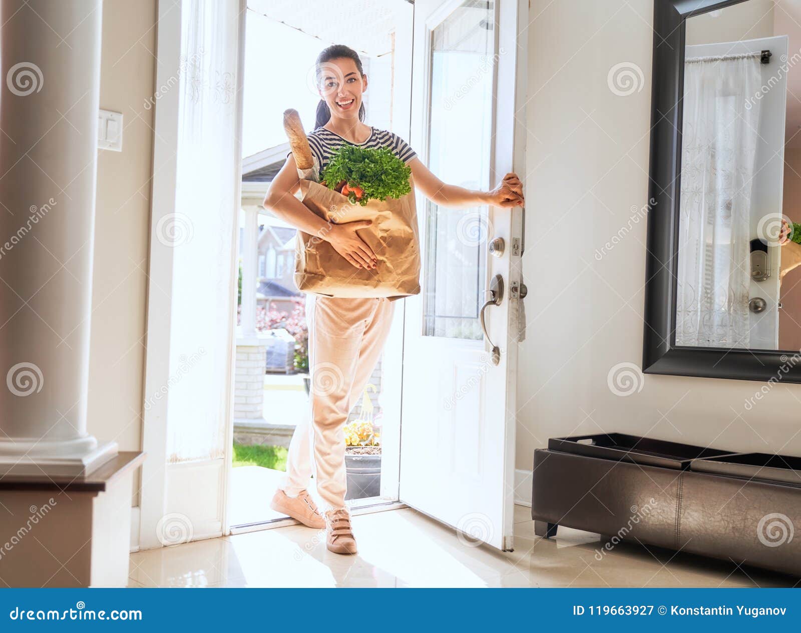 Woman Holding Grocery Shopping Bag Stock Image - Image of people, fruit ... Woman Holding Grocery Shopping Bag Stock Image - Image of people, fruit ...