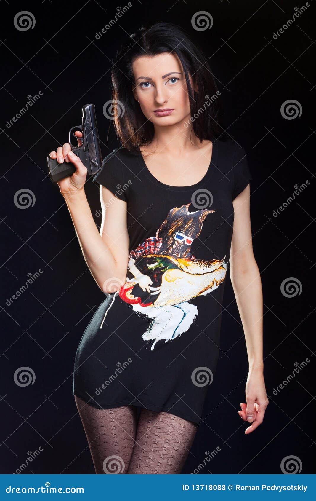 Woman Holding Gun stock photo. Image of attractive, firearm - 13718088