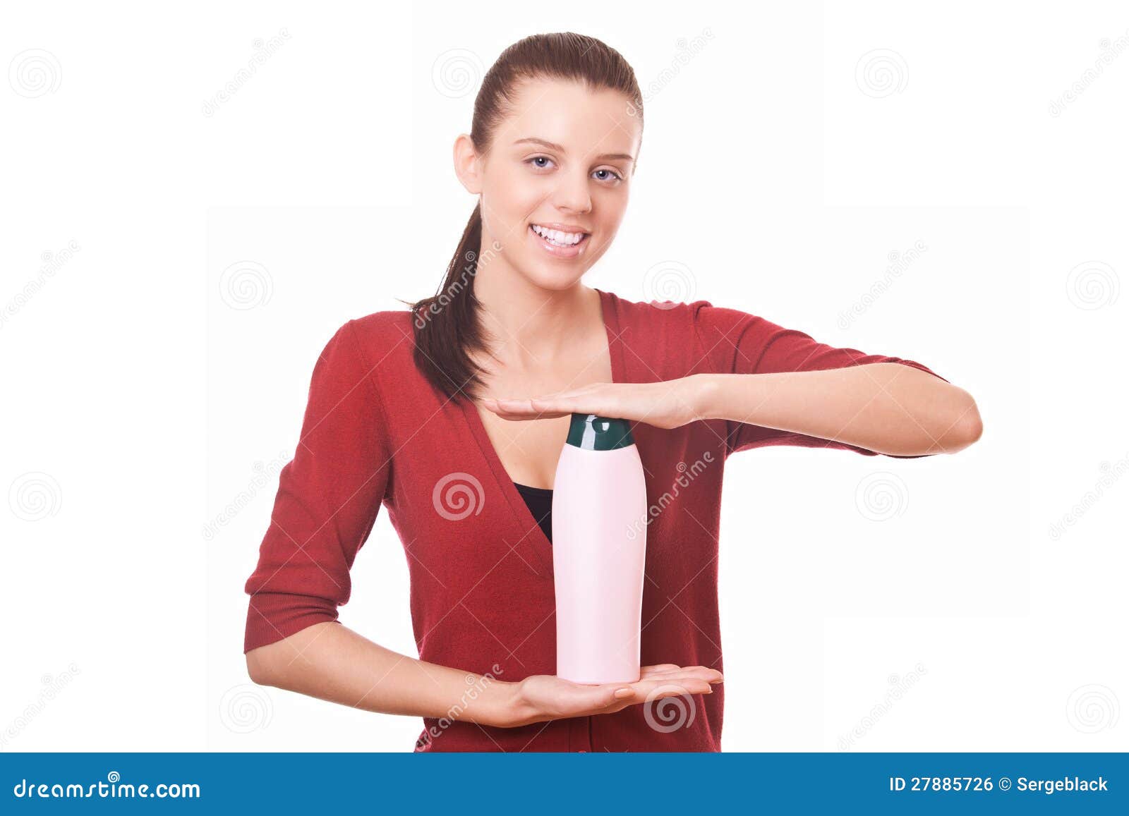 Woman Holding in Hand Shampoo Stock Photo - Image of humidify, cream ...