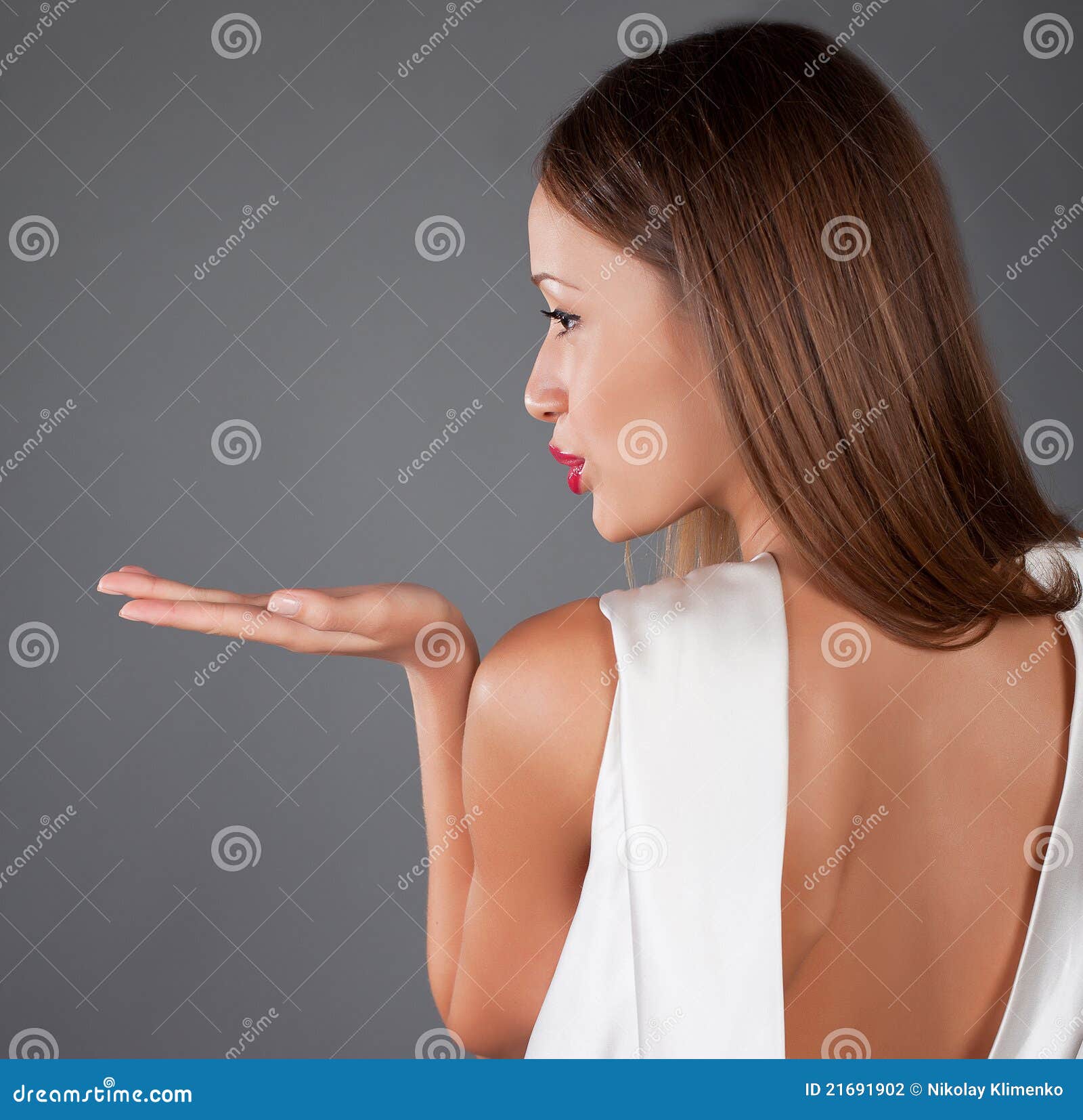 Woman Holding Hand in Studio Stock Photo - Image of makeup, sensual ...