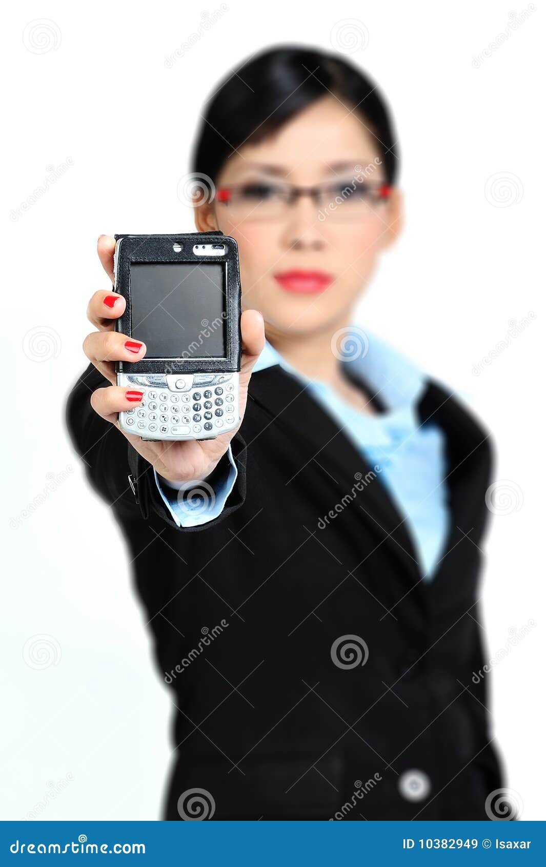 Woman Holding Handphone (Focus on Screen) Stock Image - Image of ...