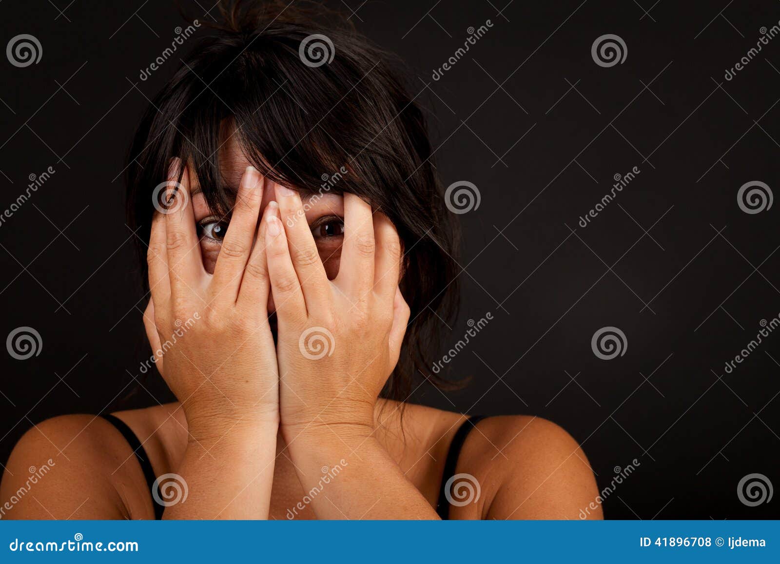 Woman Holding Hands in Front of Face Stock Photo - Image of lady, asian ...