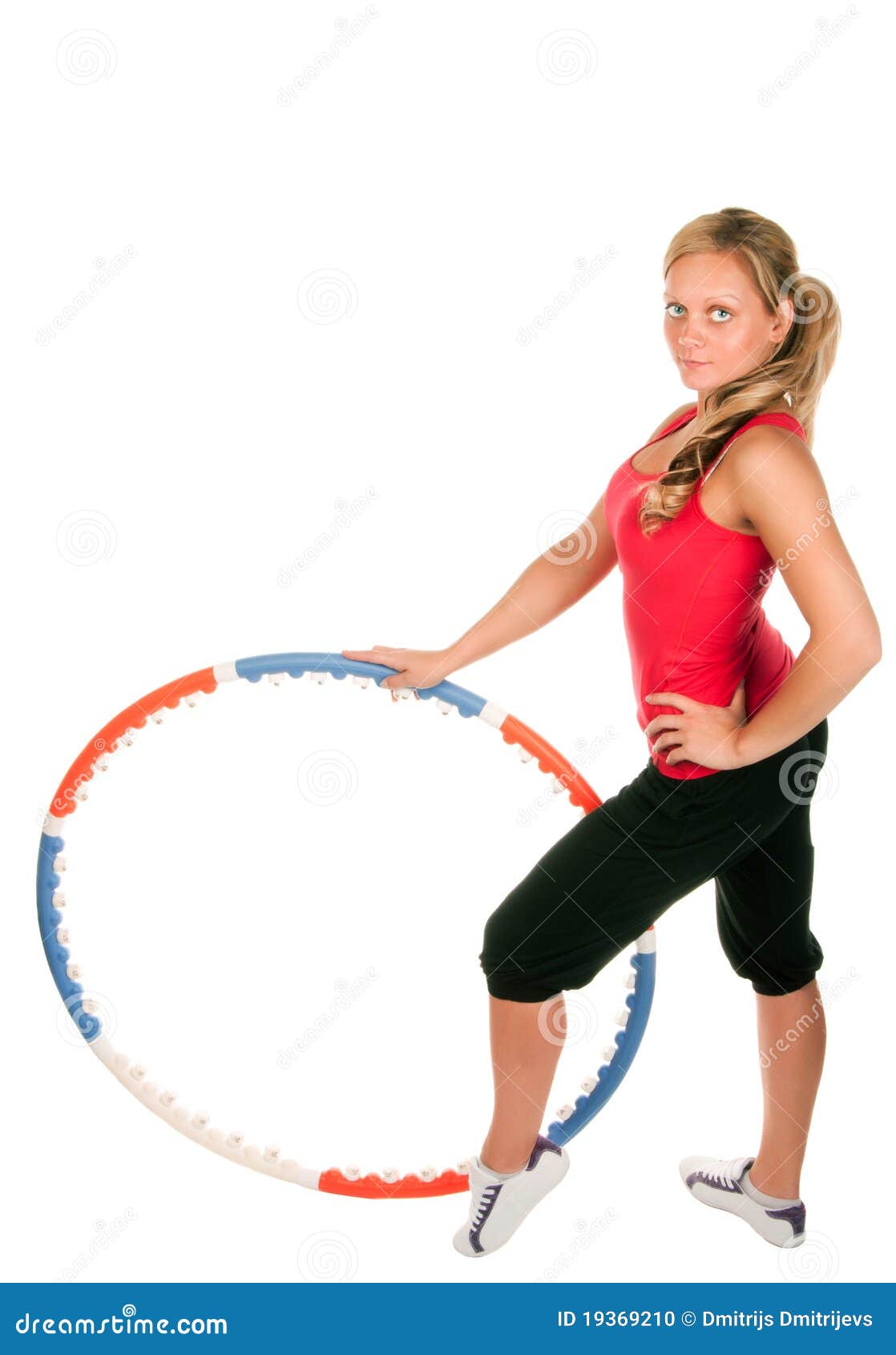 Woman holding hula hoop stock photo. Image of happy, activity - 19369210
