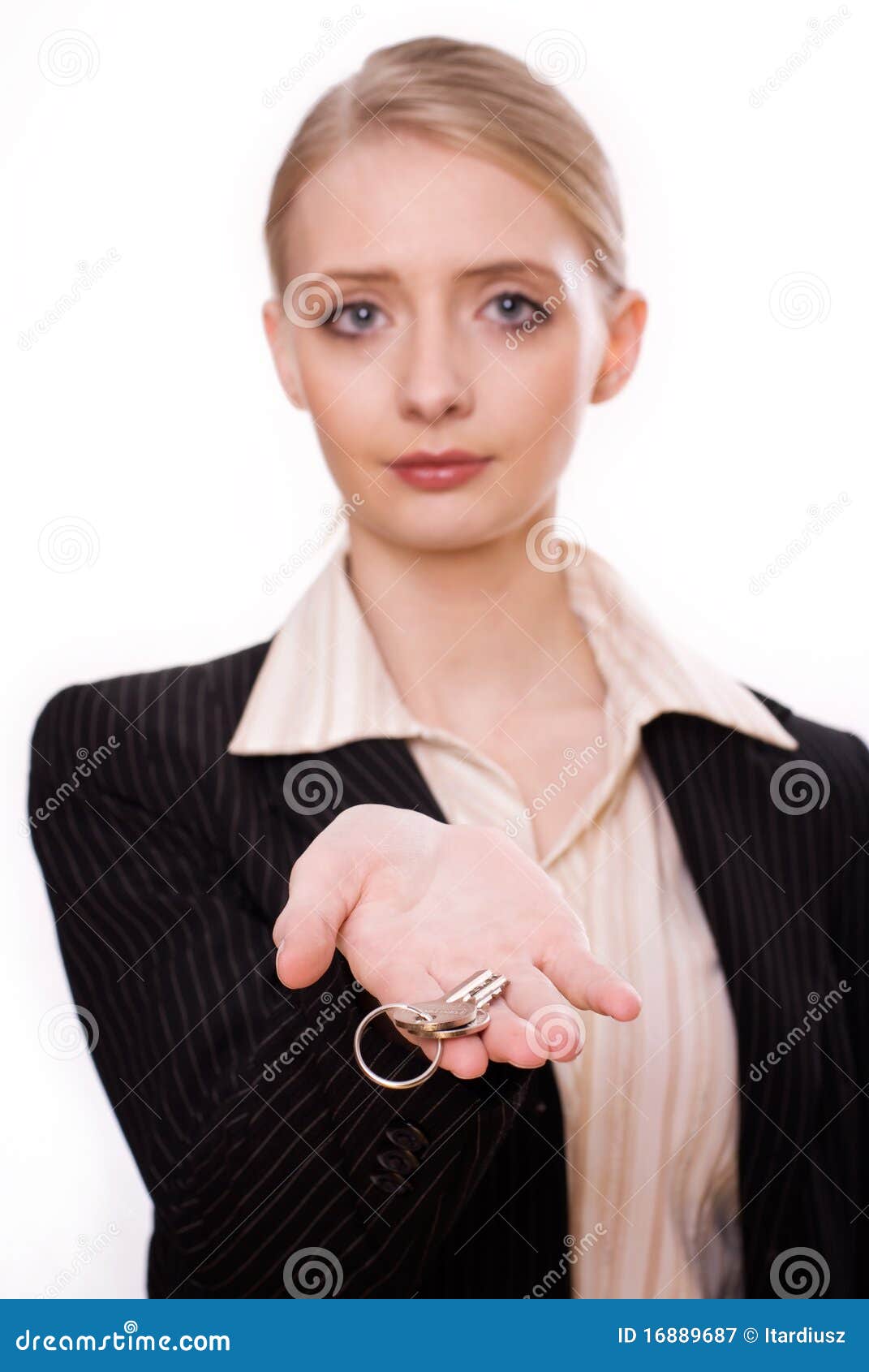 Woman holding a key stock image. Image of agent, concept - 16889687