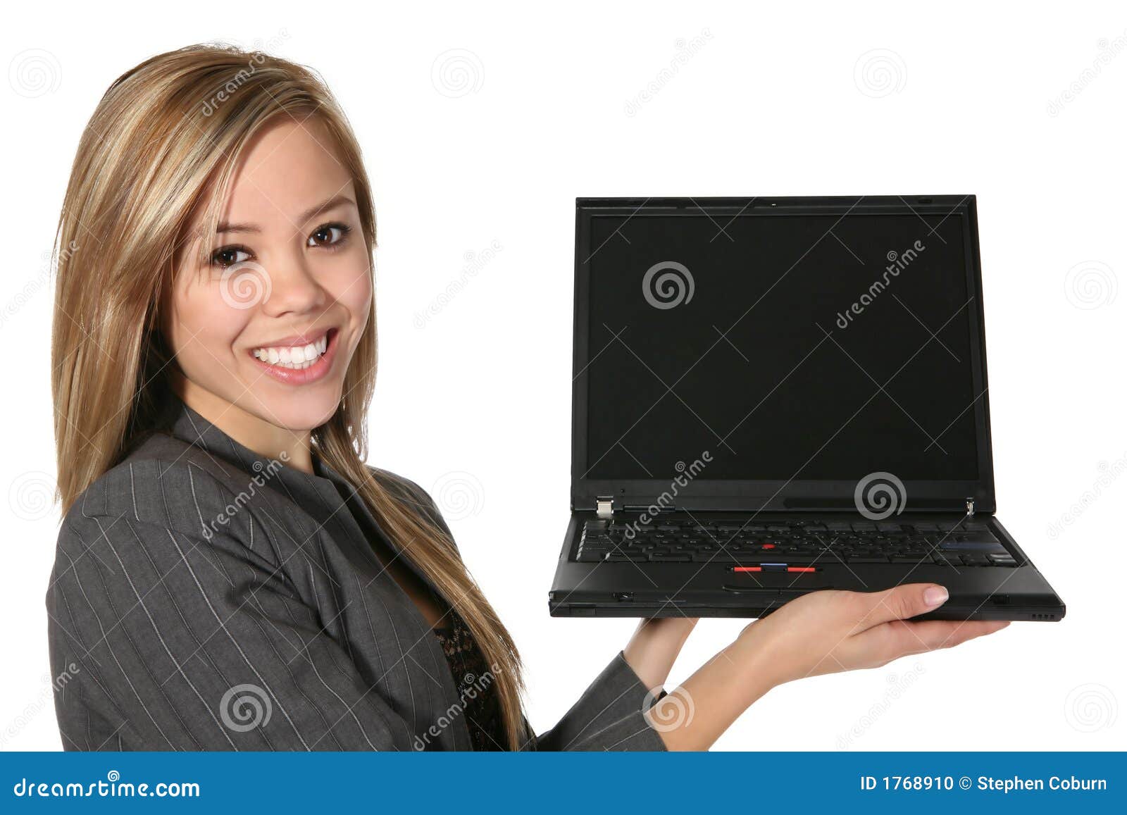 Woman Holding Laptop stock photo. Image of student, people - 1768910