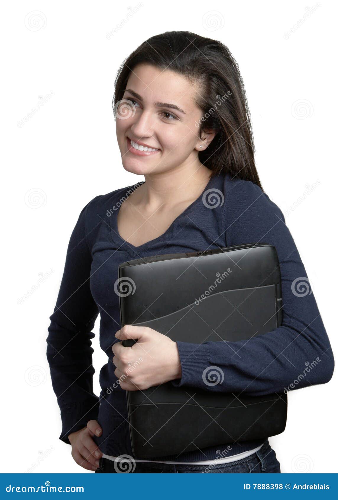 Woman Holding Laptop Computer Stock Photo - Image of human, mobile: 7888398