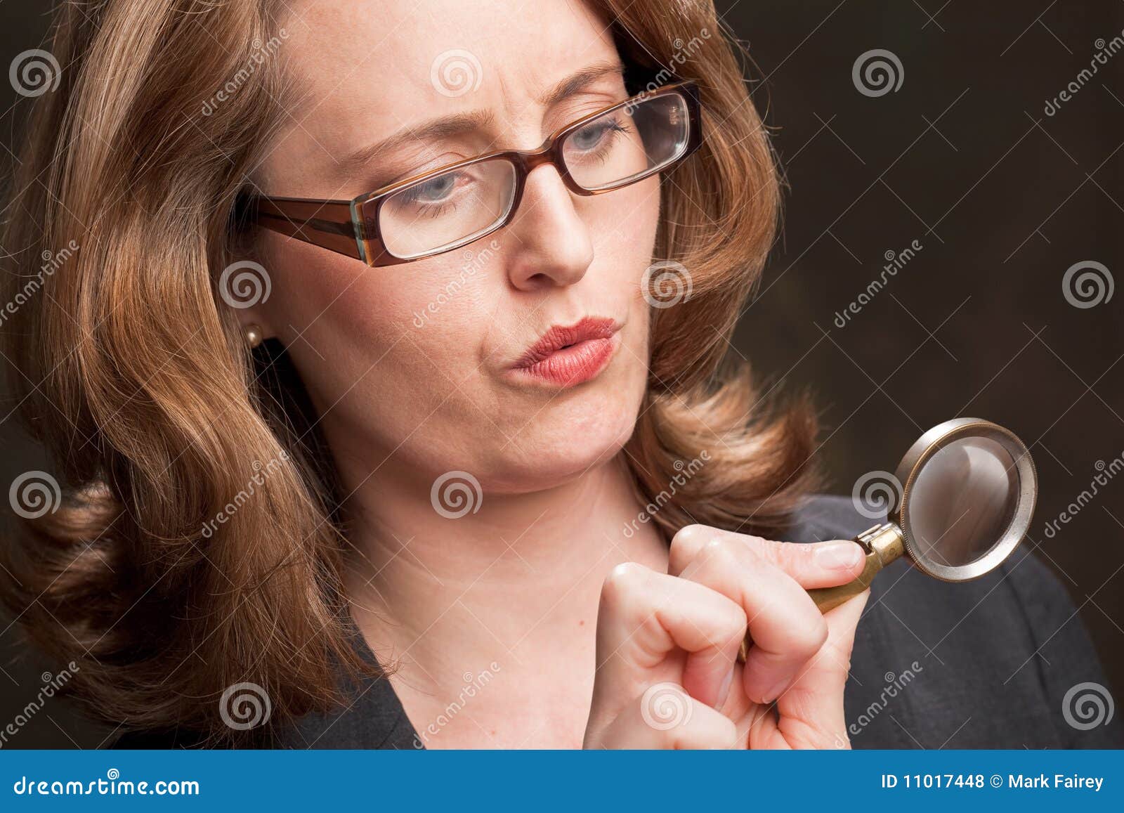 Woman Holding Magnifying Glass Stock Photo - Image of colour, female ...