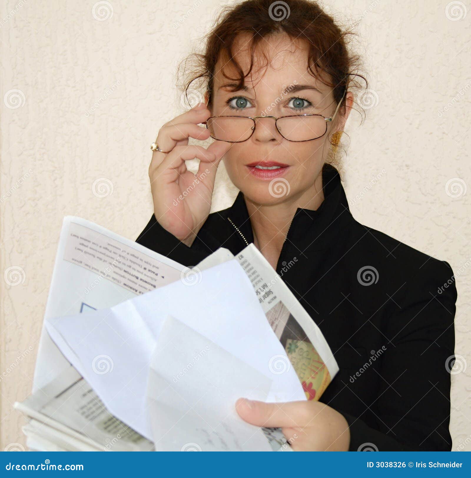 Woman holding mail stock photo. Image of portrait, casual - 3038326