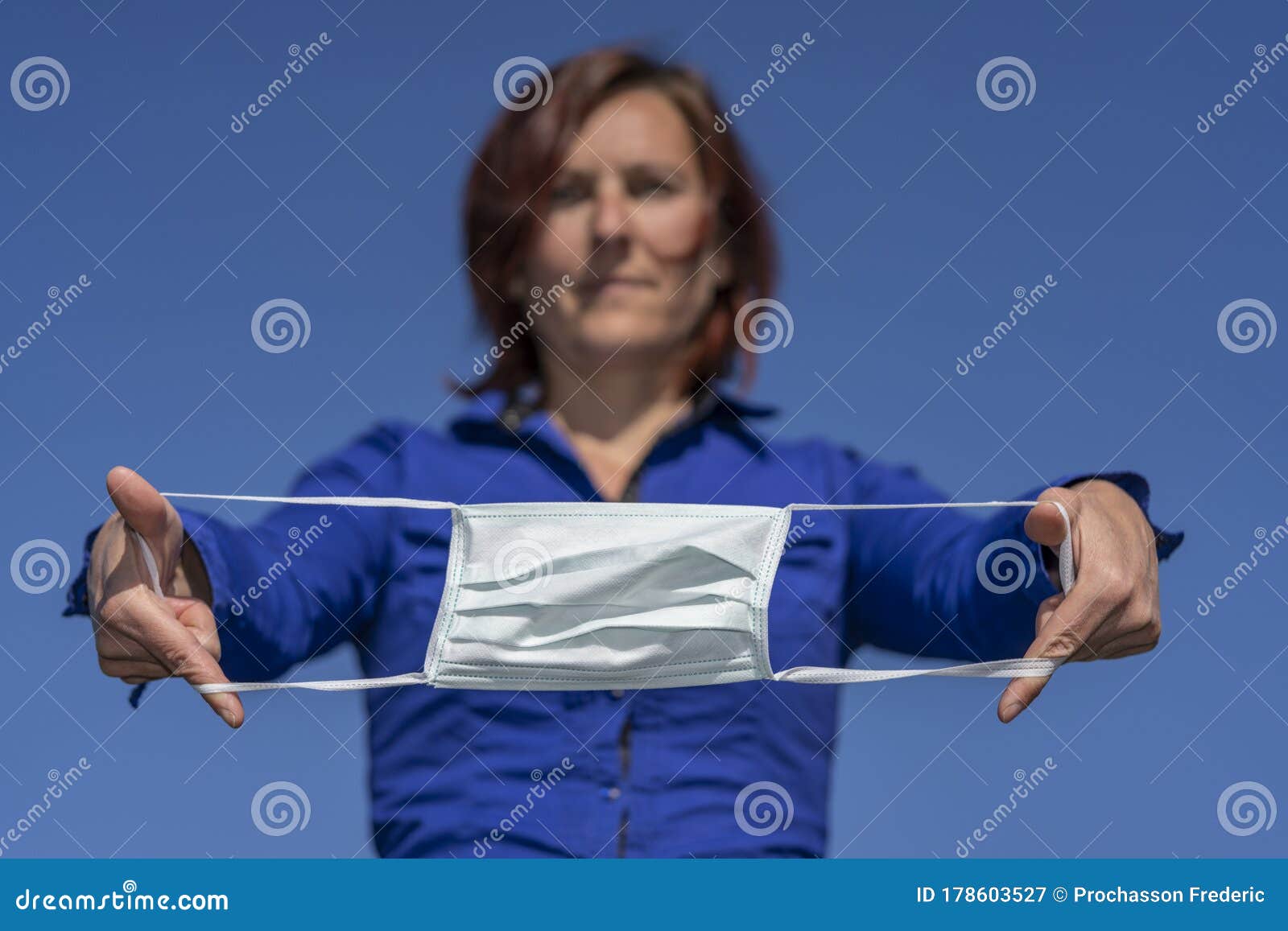 Woman holding a mask stock image. Image of caucasian - 178603527