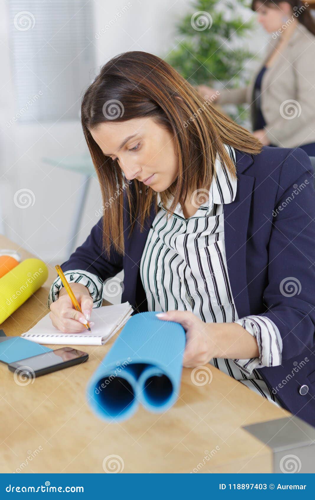 Woman holding a material stock image. Image of buying - 118897403