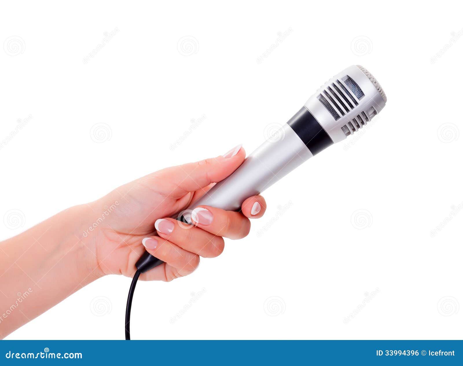 Woman Holding Microphone Royalty Free Stock Image - Image: 33994396