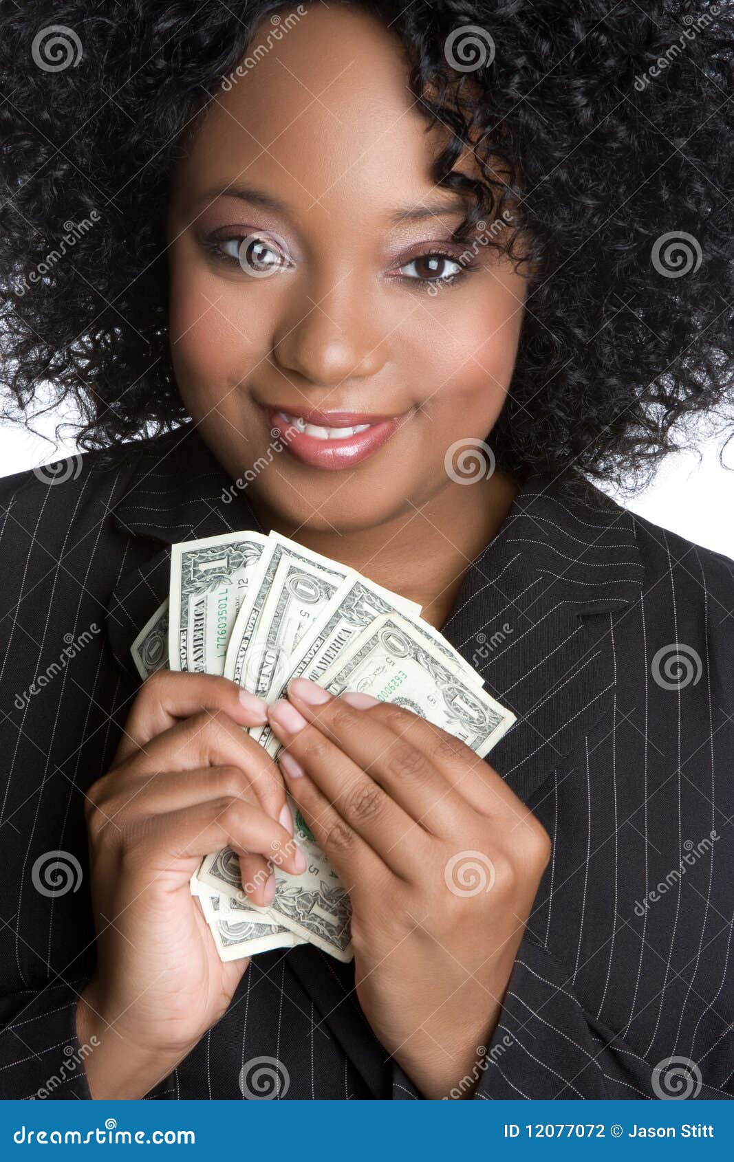 Woman Holding Money stock photo. Image of close, person - 12077072